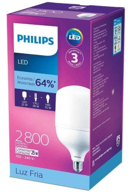 Lâmpada LED E27 A60 Bulbo Luz Fria Philips Bivolt 24W